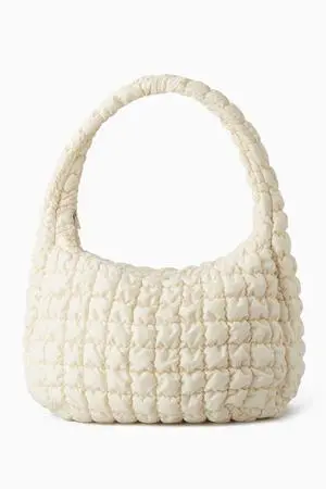 Cos Oversized Quilted Crossbody Bag White
