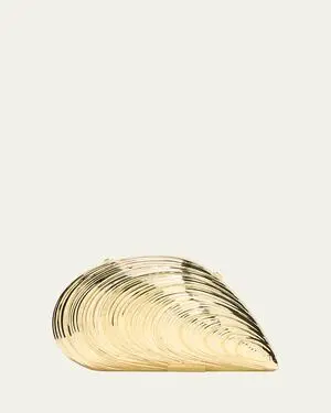 Simkhai Bridget Oyster Shell Clutch Bag - Gold