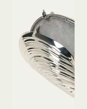 Simkhai Bridget Oyster Shell Clutch Bag - Silver