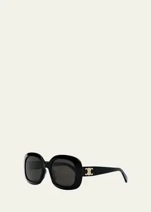 Celine Celine Triomphe Square Sunglasses Shiny Black