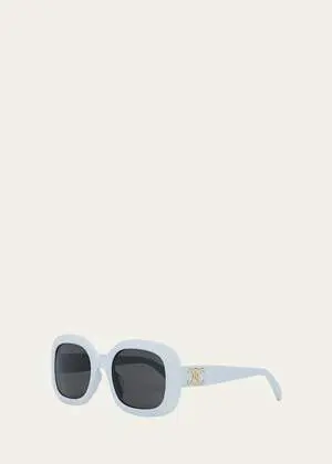 Celine Celine Triomphe Square Sunglasses Shiny Light Blue