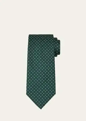 Brioni Brioni Textured Silk Tie Dark Green