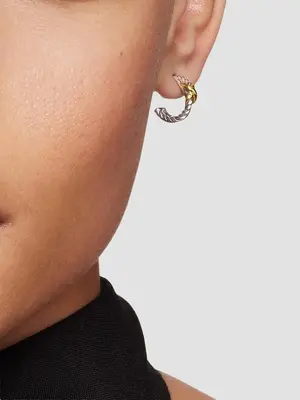 David Yurman Petite X Hoop Earrings In Sterling Silver With 18k 12.6mm