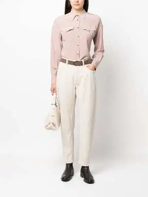 Brunello Cucinelli Pointed-collar Silk Shirt