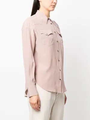 Brunello Cucinelli Pointed-collar Silk Shirt