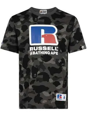 A BATHING APE® X Russell Athletic Color Camo T-shirt - Black