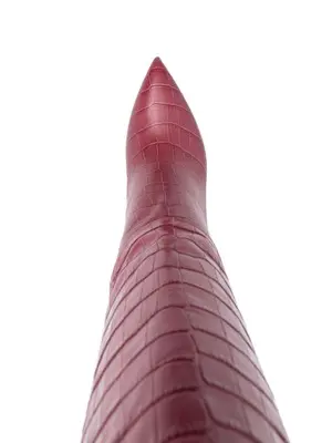 Paris Texas Coco 95mm Crocodile-effect Boots - Red
