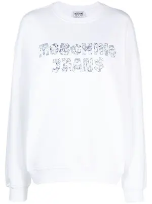 Moschino Logo-print Cotton Sweatshirt - White