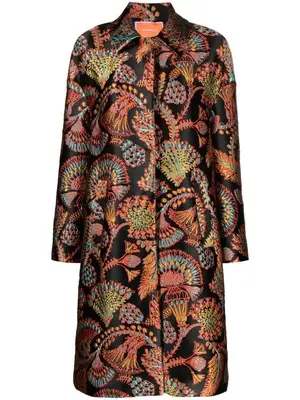 La DoubleJ Boxy Sicomore Jacquard Coat - Black