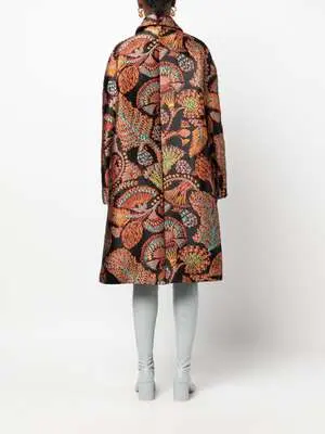La DoubleJ Boxy Sicomore Jacquard Coat - Black