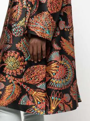 La DoubleJ Boxy Sicomore Jacquard Coat - Black