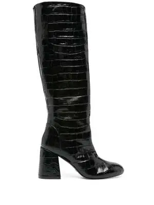 Women's Black Crocodile Boots