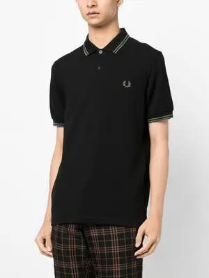 Fred Perry Contrast-trim Cotton Polo Shirt - Black