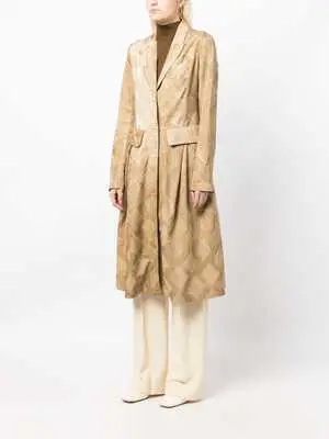 UMA WANG Diamond-pattern Single-breasted Coat