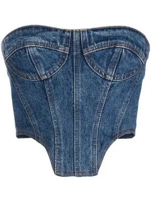 David Koma Denim Bustier Top