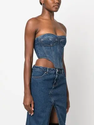 David Koma Denim Bustier Top