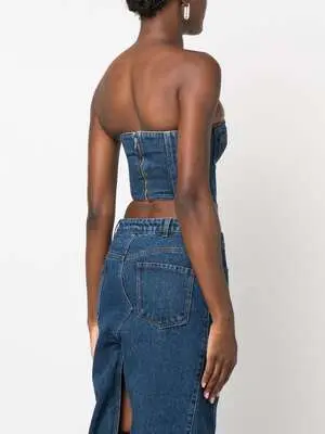 David Koma Denim Bustier Top