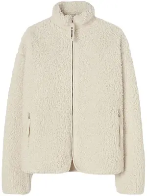 JIL SANDER Faux-shearling Zipped Cardigan - Neutrals