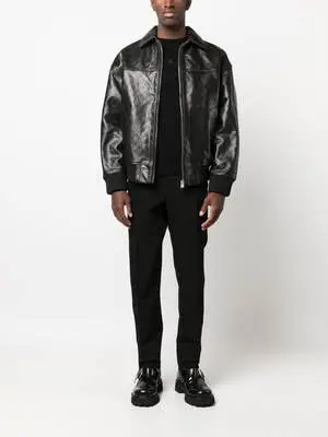 MISBHV Monogram-jacquard Leather Jacket