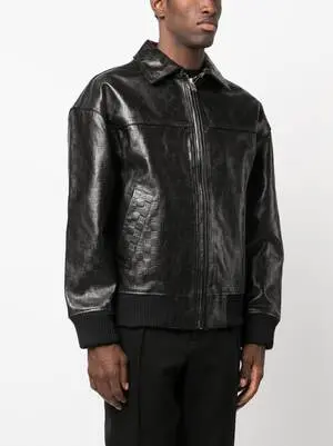 MISBHV Monogram-jacquard Leather Jacket
