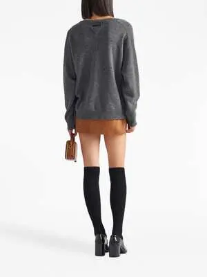 Prada Wraparound Cashmere Miniskirt - Orange