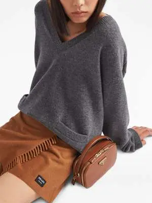 Prada Wraparound Cashmere Miniskirt - Orange