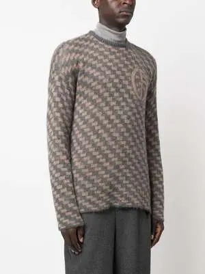 Giorgio Armani Geometric-pattern Intarsia-knit Jumper