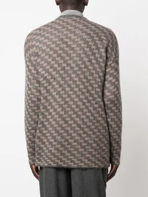 Giorgio Armani Geometric-pattern Intarsia-knit Jumper