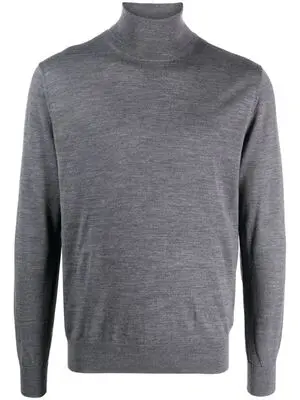 BALLANTYNE Roll-neck Fine-knit Jumper - Grey