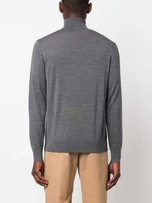 BALLANTYNE Roll-neck Fine-knit Jumper - Grey