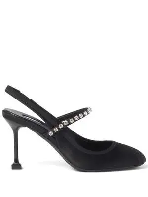 Miu Miu 85mm Crystal-embellished Satin Pumps