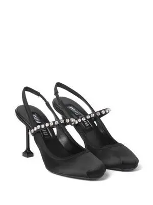 Miu Miu 85mm Crystal-embellished Satin Pumps