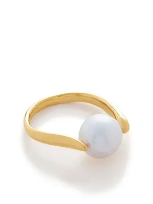 Monica Vinader Nura Pearl Ring - White