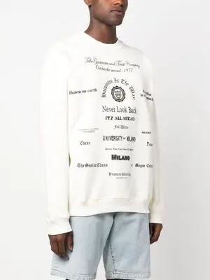 MSGM Graphic-print Cotton Sweatshirt