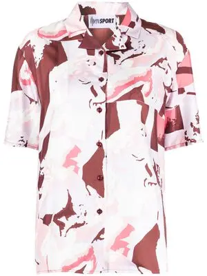 OPÉRASPORT Graphic-print Silk Shirt - Purple