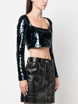 CHIARA FERRAGNI Sequin-embellished Cropped Top