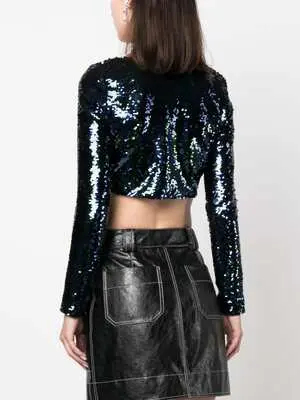 CHIARA FERRAGNI Sequin-embellished Cropped Top
