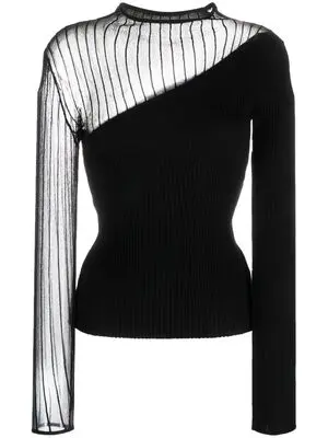 Patrizia Pepe Semi-sheer Asymmetric Jumper