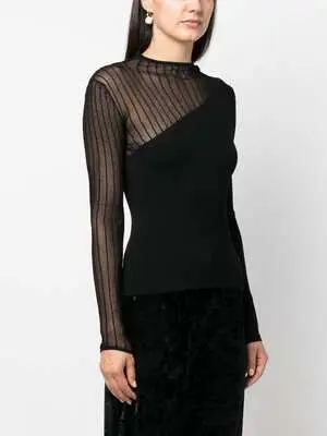 Patrizia Pepe Semi-sheer Asymmetric Jumper