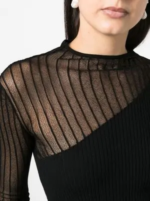 Patrizia Pepe Semi-sheer Asymmetric Jumper