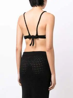Cashmere In Love Hanalei Crochet-knit Bralette - Black
