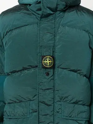 Stone Island Compass-motif Puffer Jacket - Green
