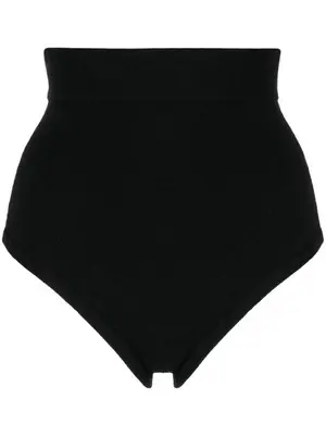 Cashmere In Love Fine-ribbed Knitted Mini Shorts - Black