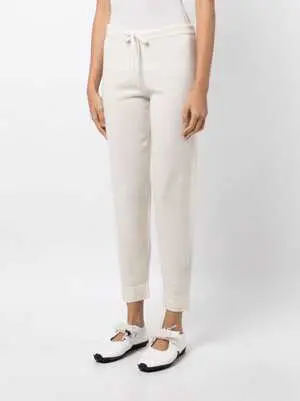 Cashmere In Love Fine-knit Track Pants - White