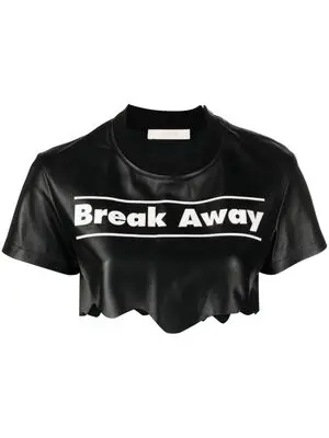 SSHEENA Break Away Leather Crop Top