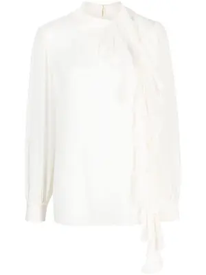 Dolce & Gabbana Frilled-trim Silk Blouse