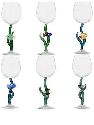 ICHENDORF MILANO Marine Garden Chalice Glass - Blue