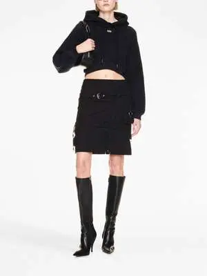 Off-White Virgin Wool Blend Cargo Skirt - Black