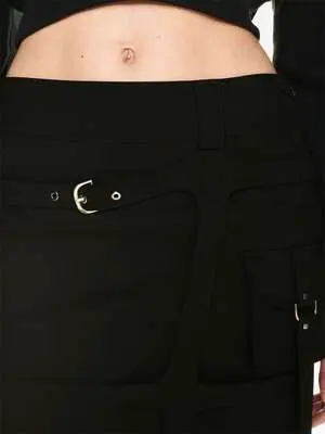 Off-White Virgin Wool Blend Cargo Skirt - Black