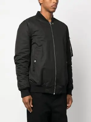 Rick Owens Baseball-collar Wool Bomber Jacket - Black